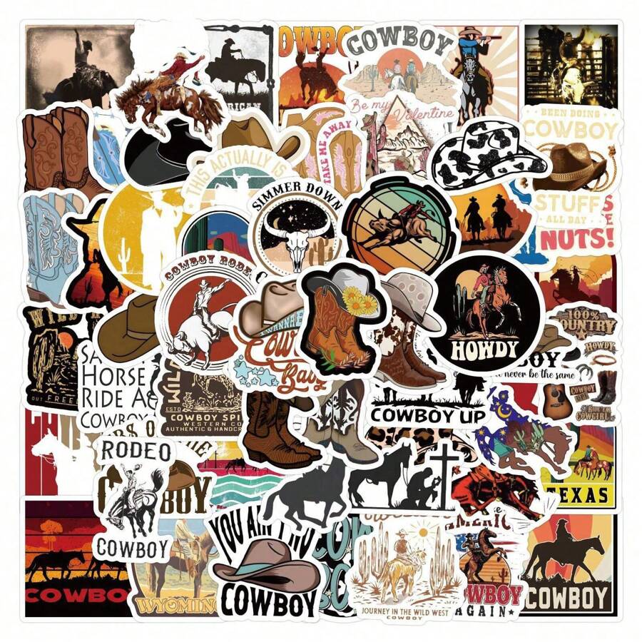 60Pcs Western Stickers Cowboy Stickers Western Decor Western Gifts ...