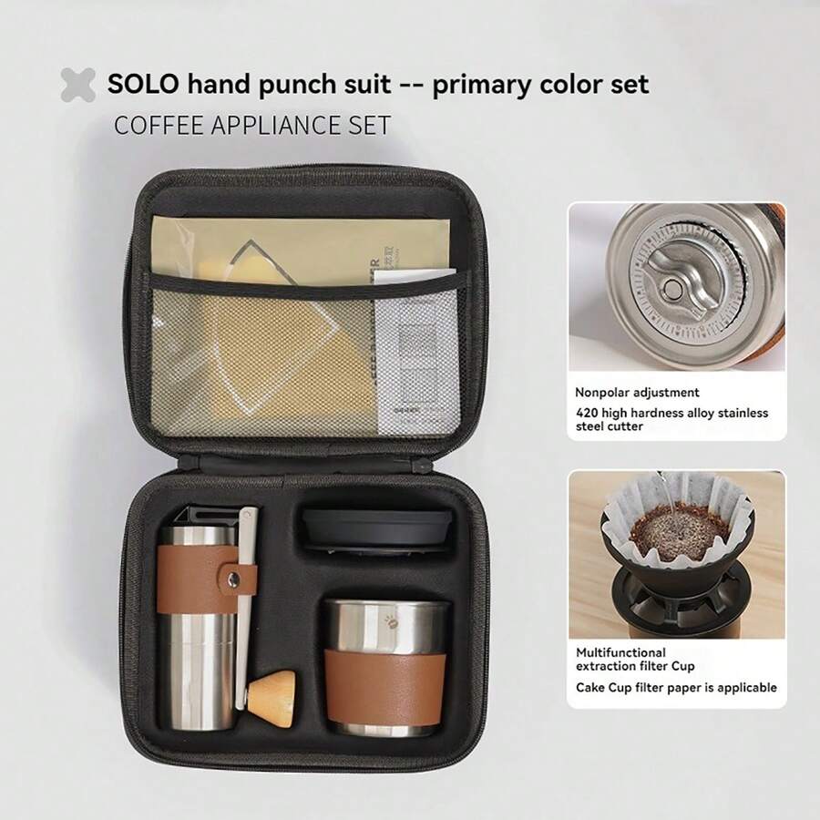 Outdoor Coffee Set Combination, Including Coffee Filter Cup, Manual ...