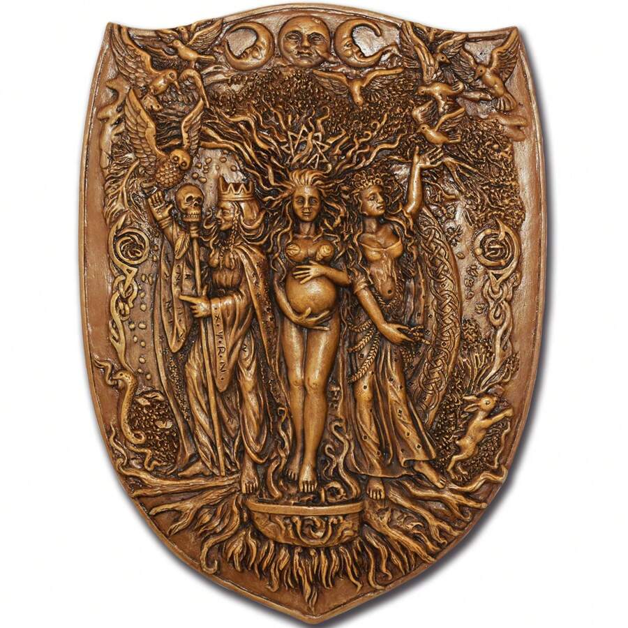 Triple Moon Wall Decor Pagan Wiccan Triple Goddess Maiden Mother Crone ...