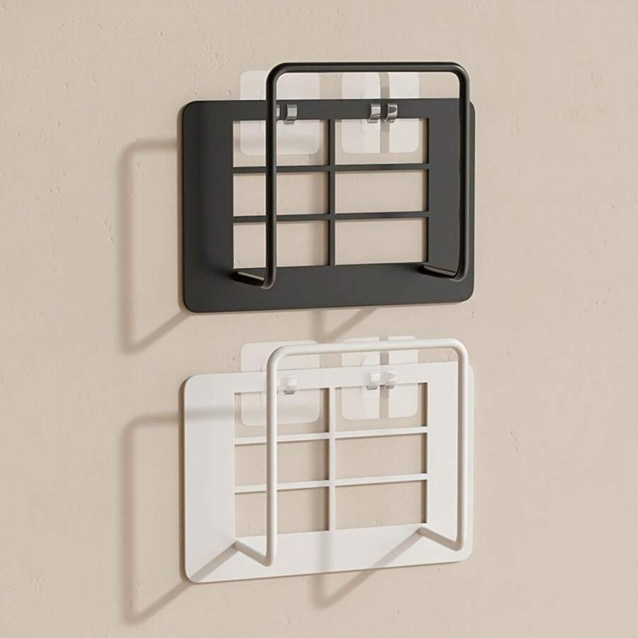 Easy-Install No-Drill Wall Mount Router Holder - Sleek White Cast Iron ...