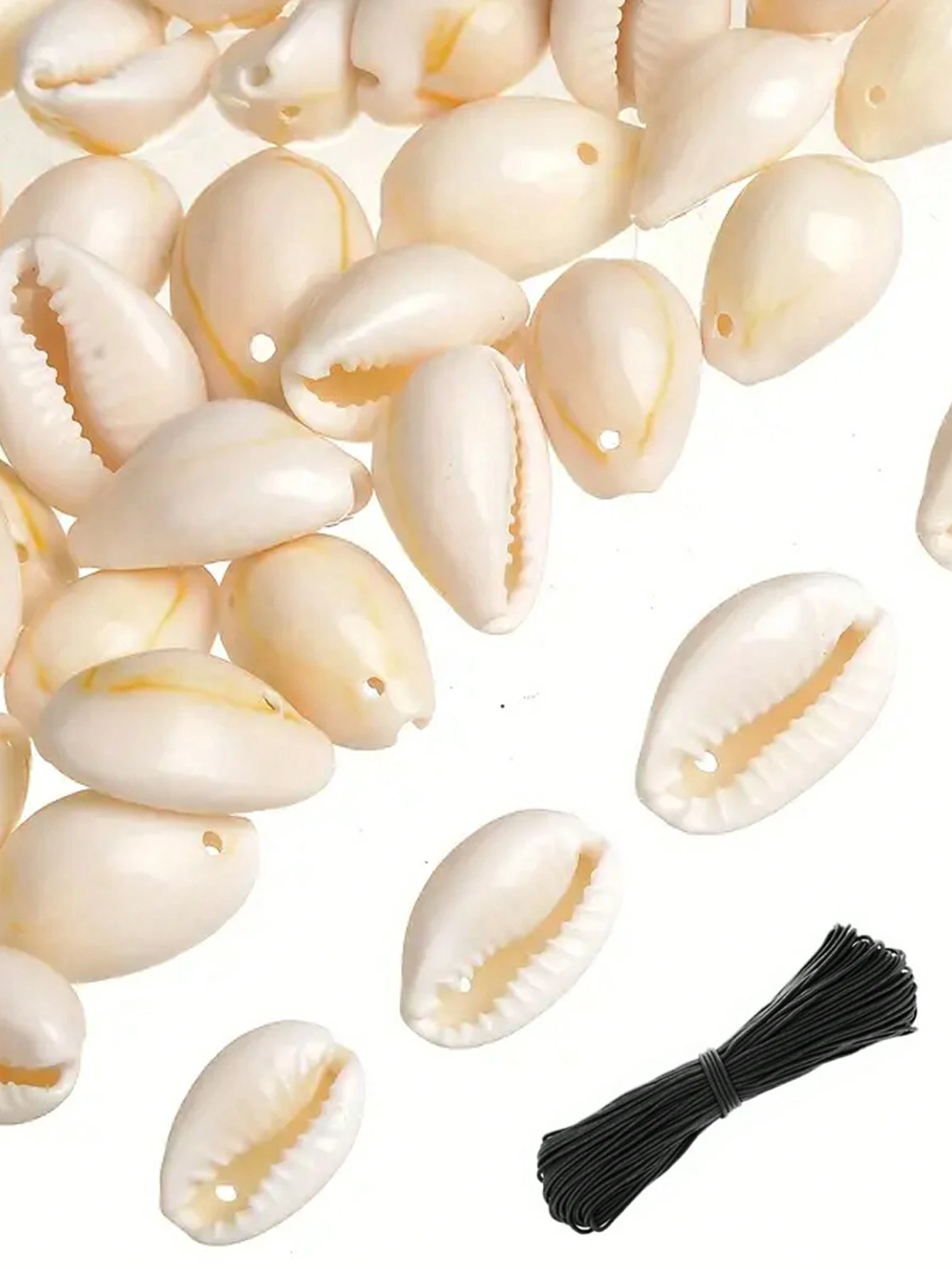 30 Pcs Natural Strong Cowrie Shell Beads Smooth Cut Oval Seashells ...