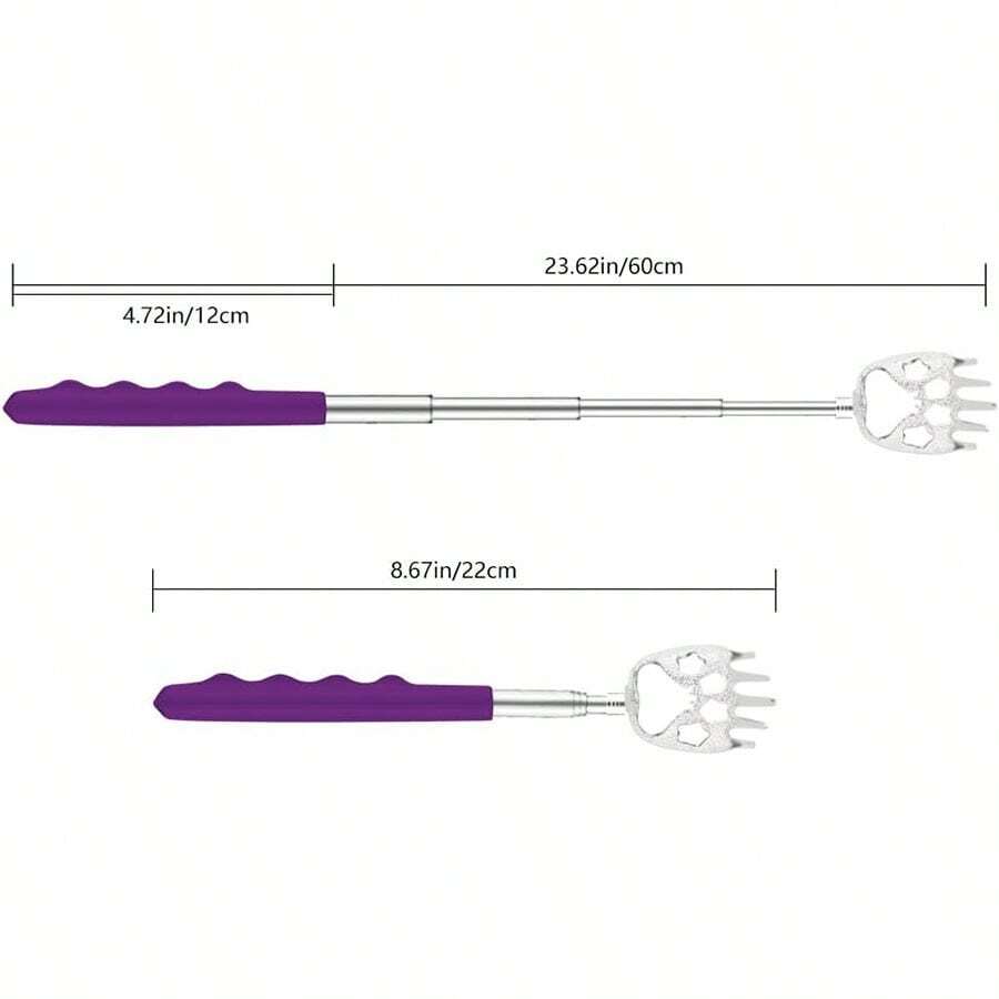 Bear Claw Extendable Back Scratcher - Rubber Handle Metal Telescoping ...
