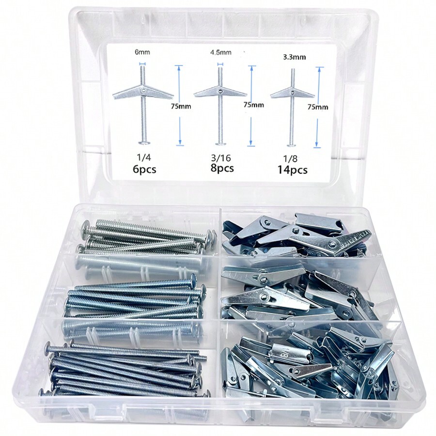 Iron Aircraft Hollow Wall Anchors Combination Kit, Heavy Duty Expansion ...