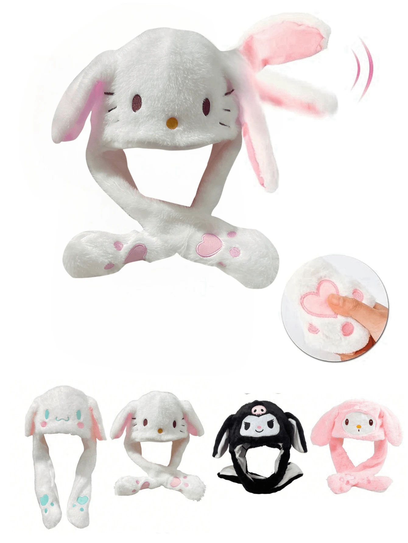 Sanrio 1PC Sanrio Genuine Hello Kitty Cute Funny Hat, That Moves When ...