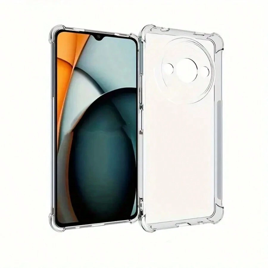 Redmi A3 2024 Transparent Silicone Case With Reinforced Edges, Anti ...