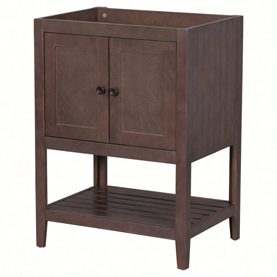 Goodsilo 24 Inch Solid Wood Bathroom Vanity Base Freestanding Modern ...