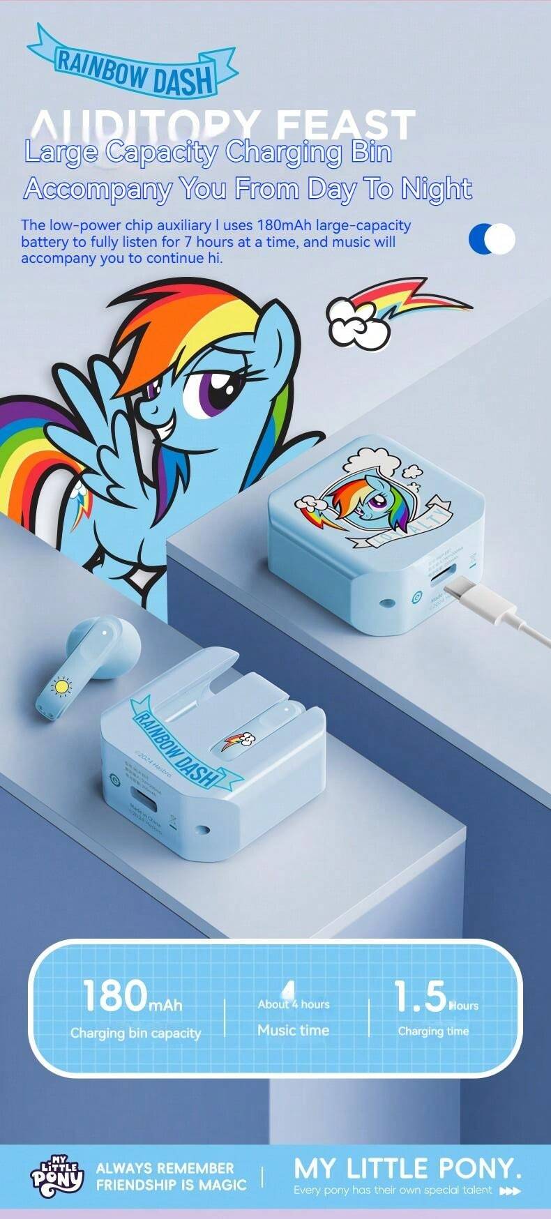 MY LITTLE PONY Academy Series True Wireless Semi-Ear Headphones MLP-E07 ...