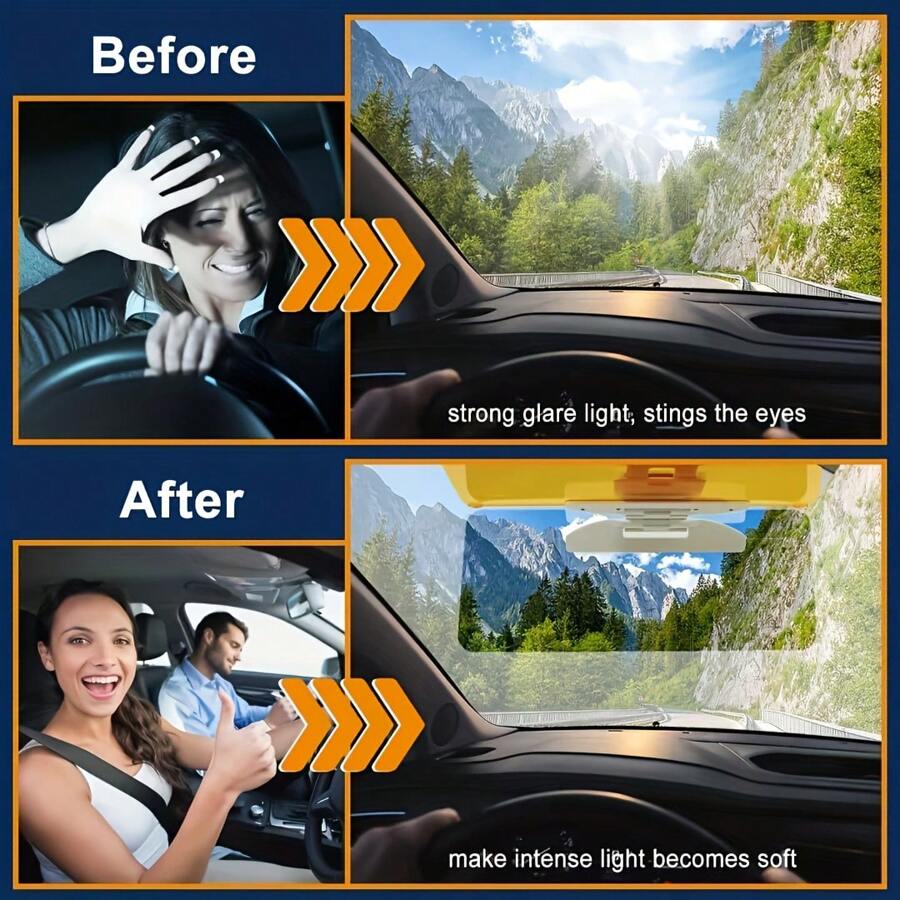 1pc Two-In-One Car Visor Expander, Polarizing PC Material, Anti-Glare ...