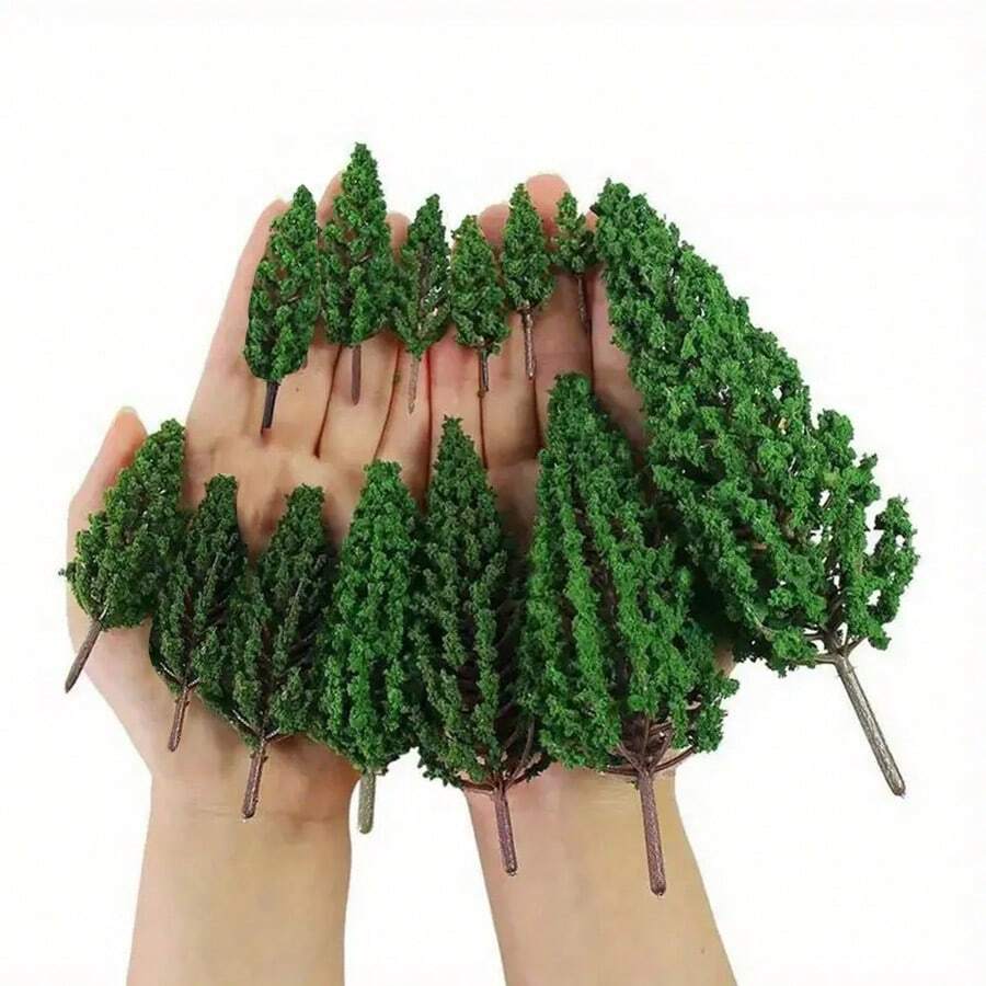 20pcs Miniature 4cm 6cm 8cm 10cm Pine Trees For Model Railroads ...
