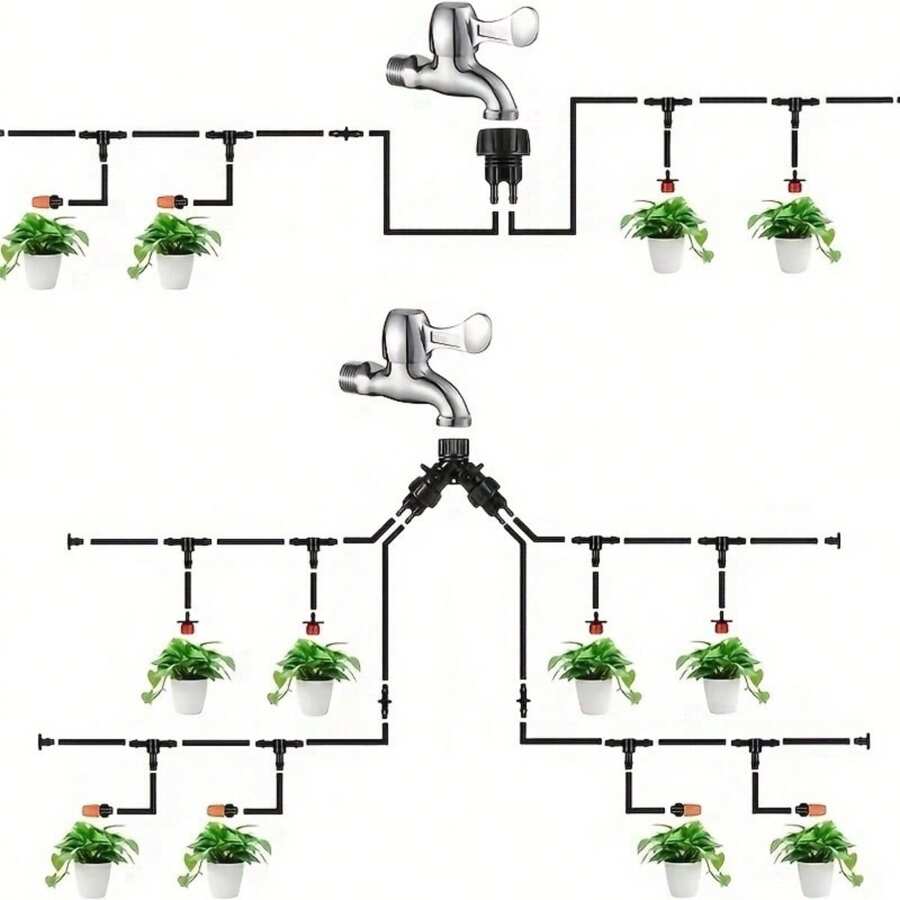 Garden Irrigation Drip Irrigation System, Red Drip Emitter Dual Outlet ...