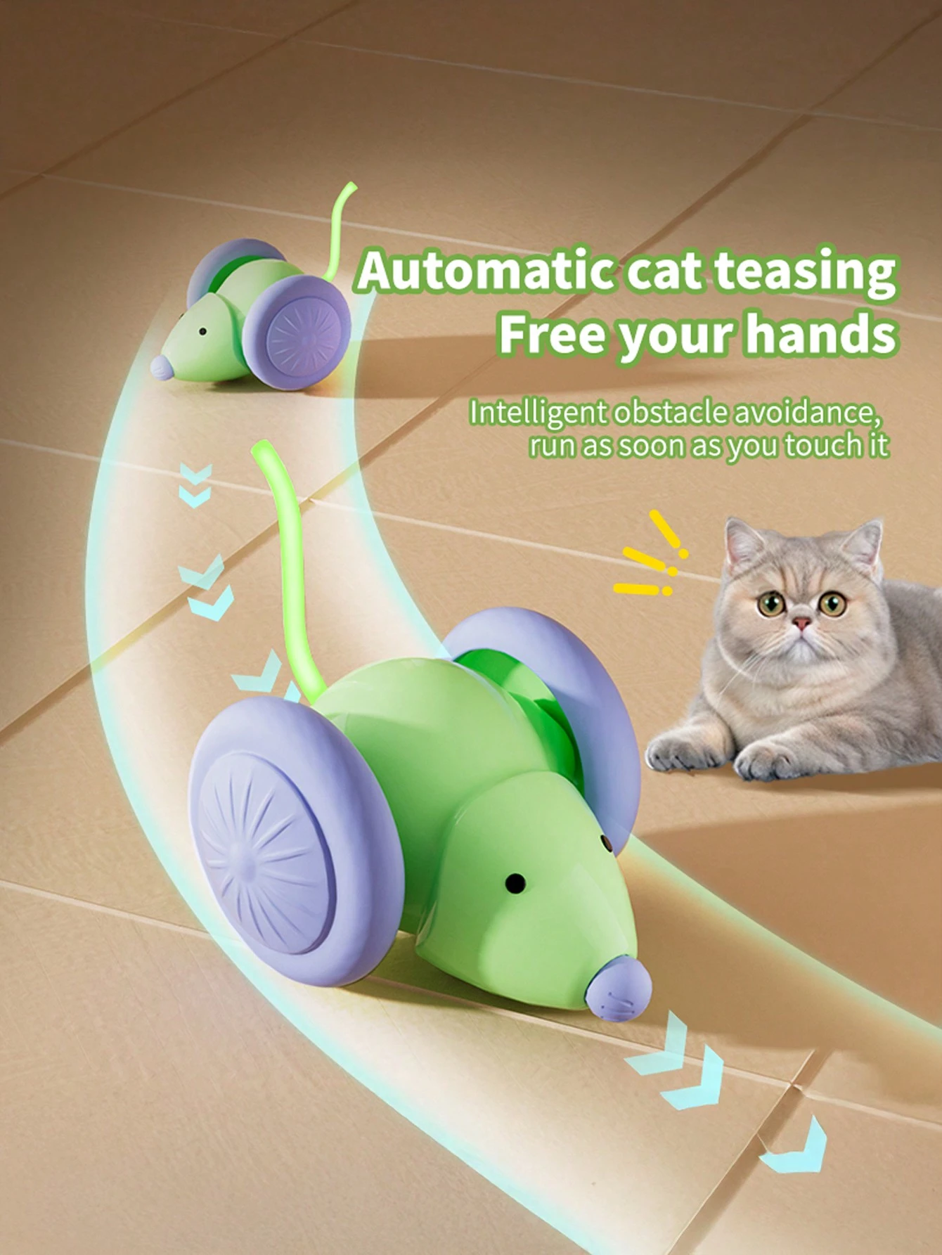 1pc Interactive Cat Toy Electric Mouse - Automatic Cat Teaser With ...