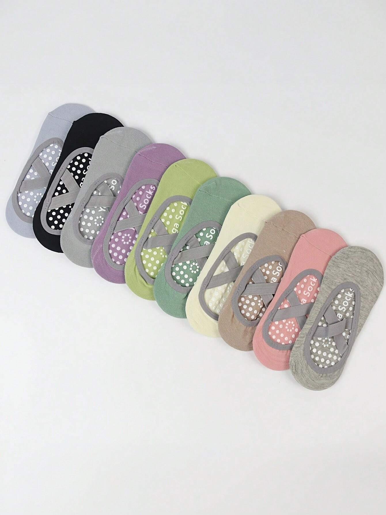 5 Pairs Women Yoga Socks, Professional Anti-Slip Silicone Socks For ...