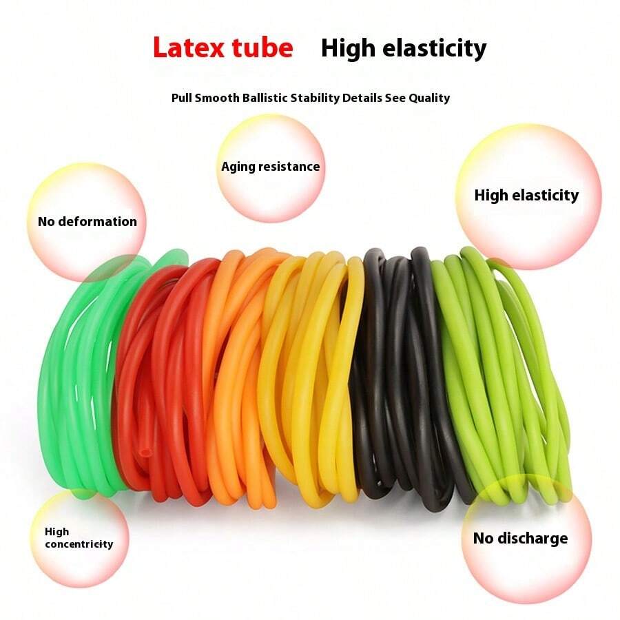 1m Slingshot Rubber Tubing, Solid Colors In Black, Red, Orange, Neon ...