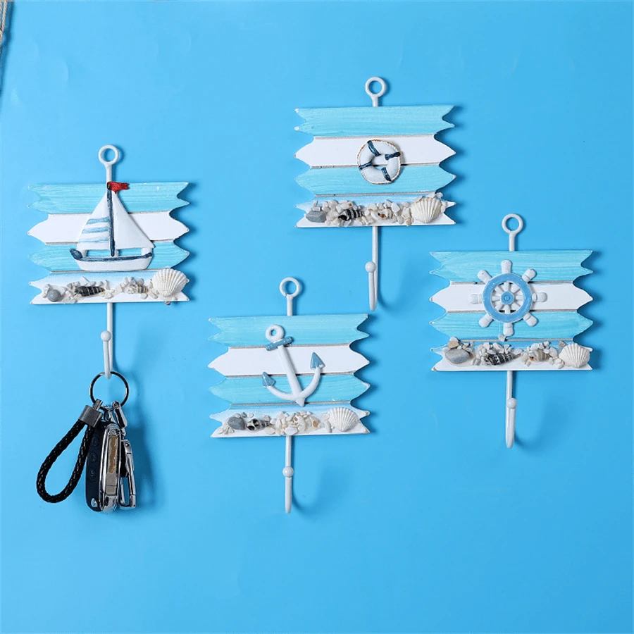 1pc Ocean Style Coat Hook, Creative Sea Themed Iron Wall-Mounted Hook ...