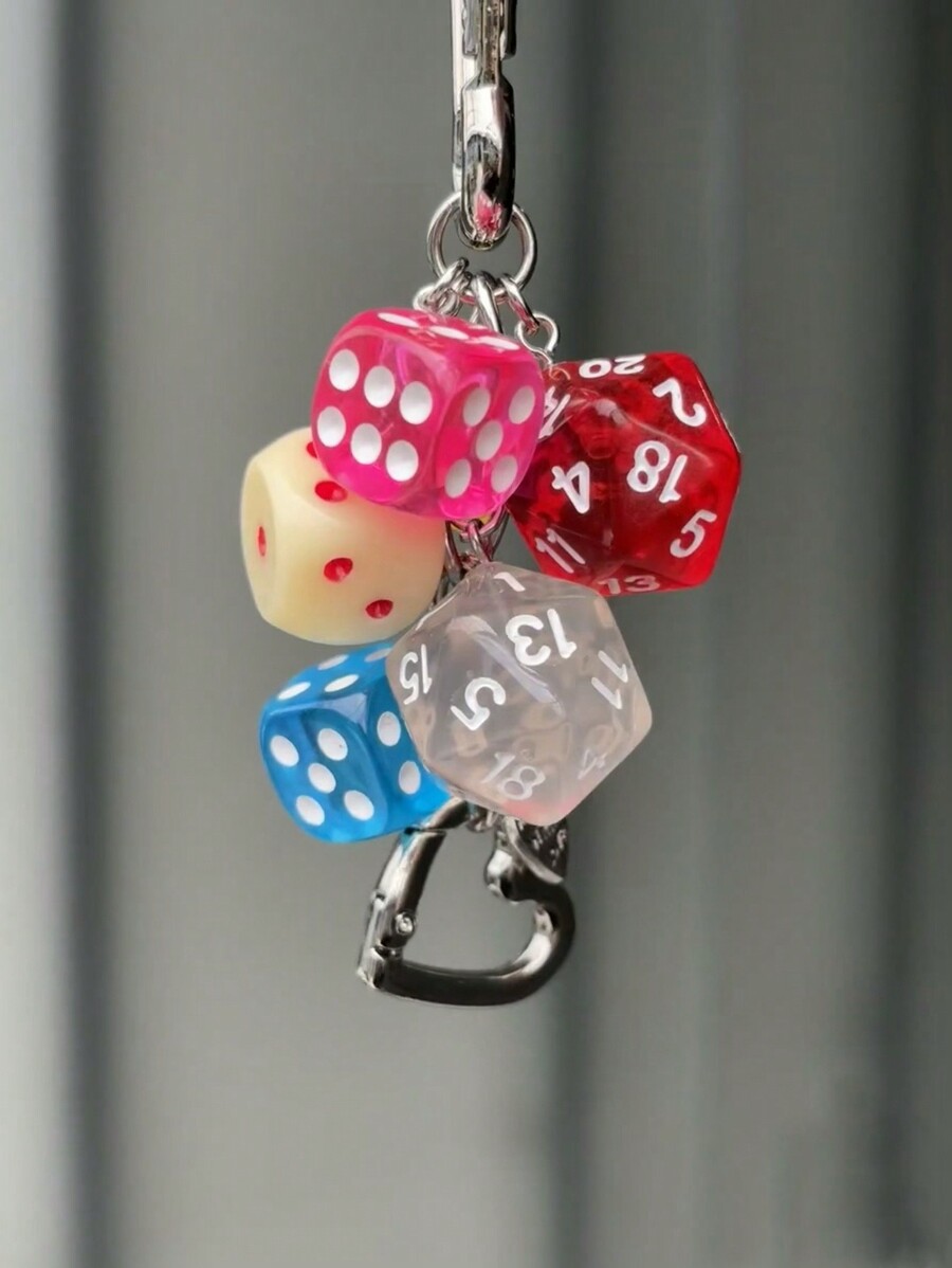 1 Pc Unisex Creative Dice Keychain, Vintage Design With Personality ...