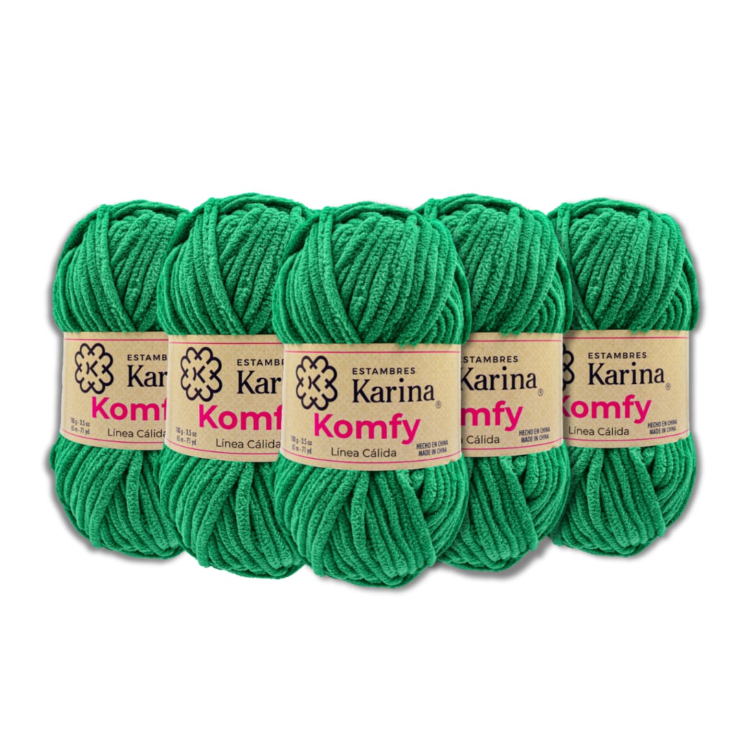 ESTAMBRE CHENILLE KOMFY ESTAMBRES KARINA PAQ 5 MADEJAS 100 GRS C/U (UN ...
