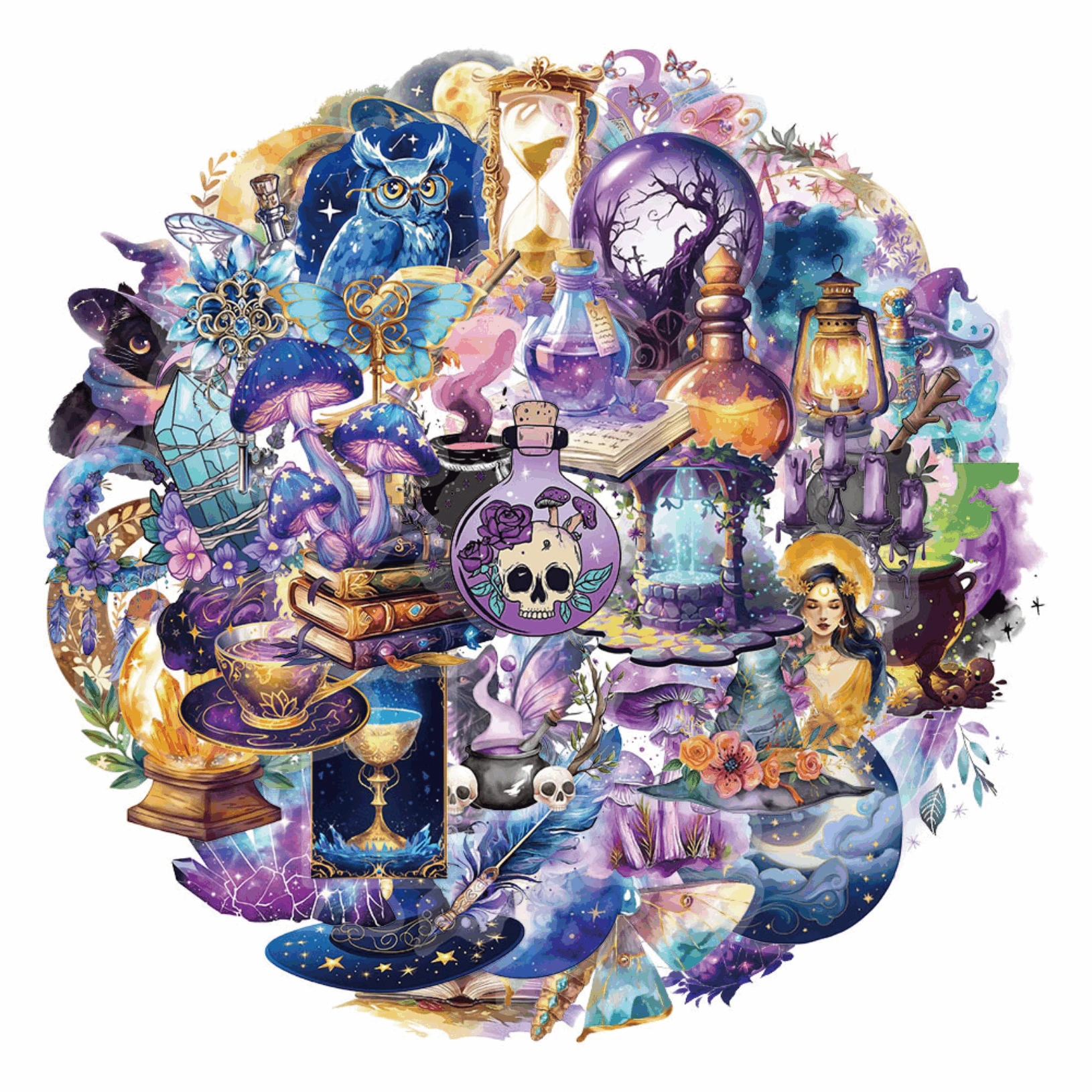 50pcs Aurora Doodle Stickers, Cartoon Niche Pattern Decorative Stickers ...