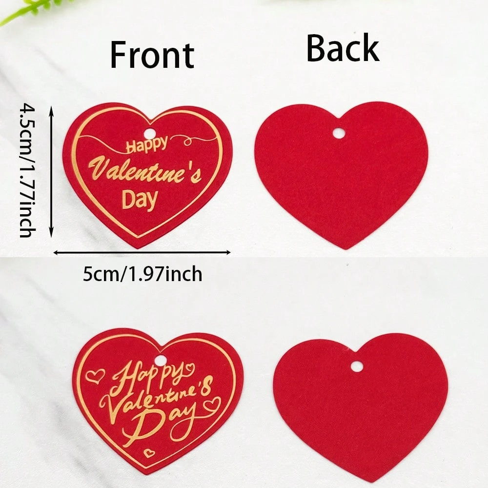 100 etiquetas decorativas con forma de corazón, con estampado dorado ...