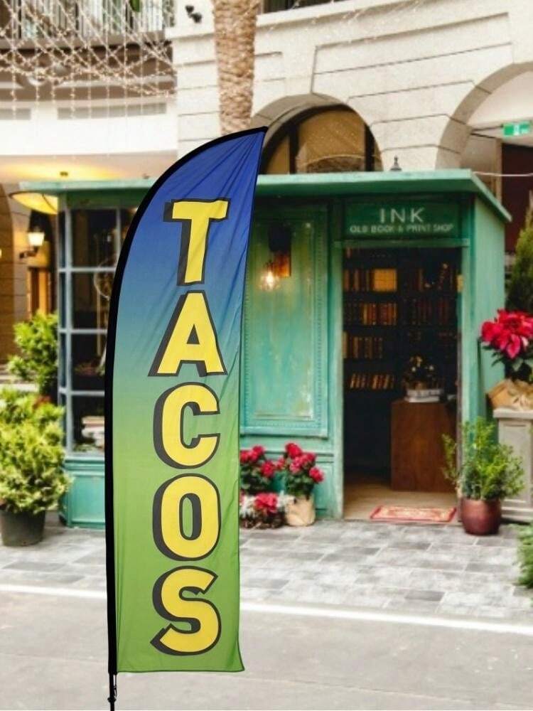 1PC Tacos Burritos And Taqueria Mexican Food Restaurant Feather Flag ...