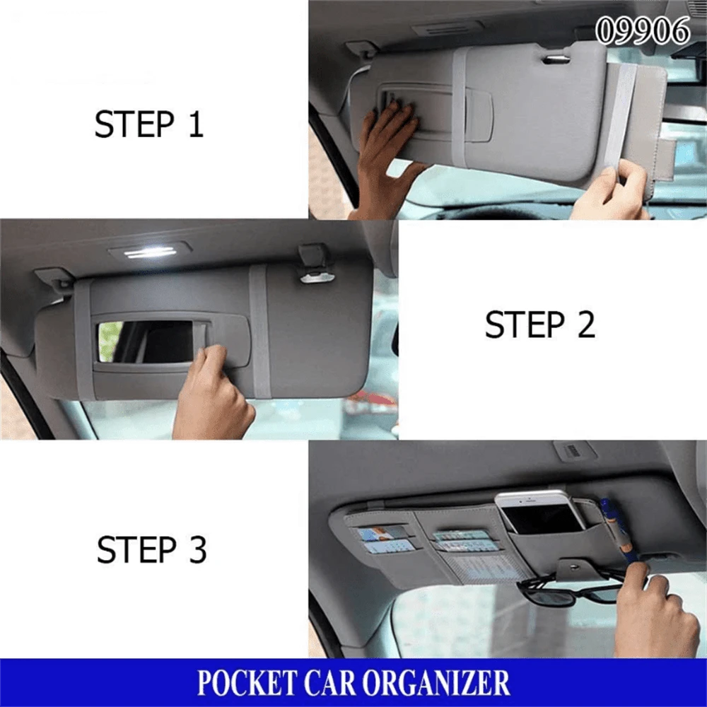 1pc Car Sun Visor Card Organizer Holder Business Card Holder Car Pocket ...