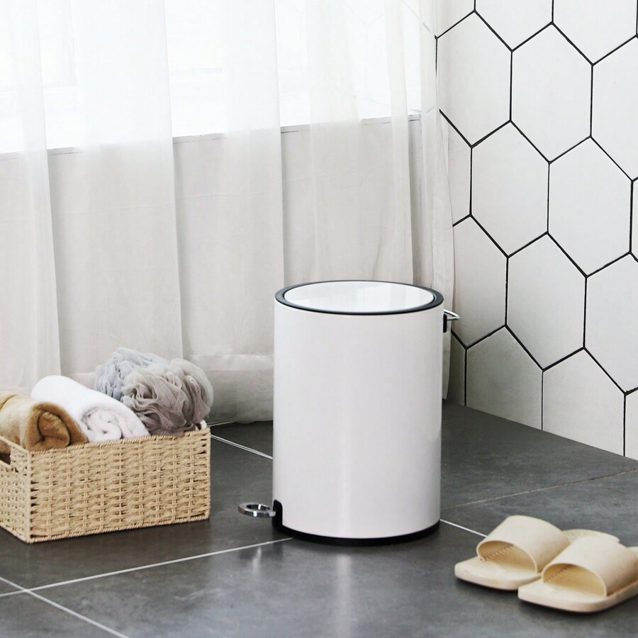 SONGMICS Bathroom Bin With Lid, Toilet Bin, 3L Cosmetic Bin, Small ...