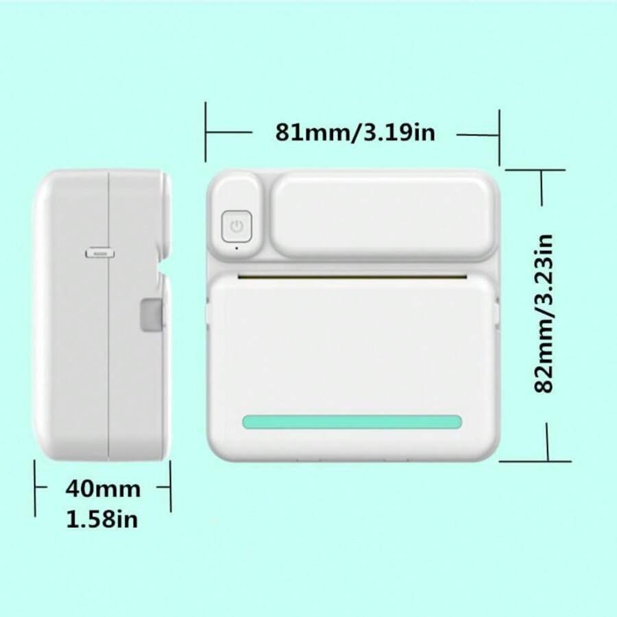 Mini Thermal Printer BT Pocket Printer Portable Inkless Sticker Printer ...