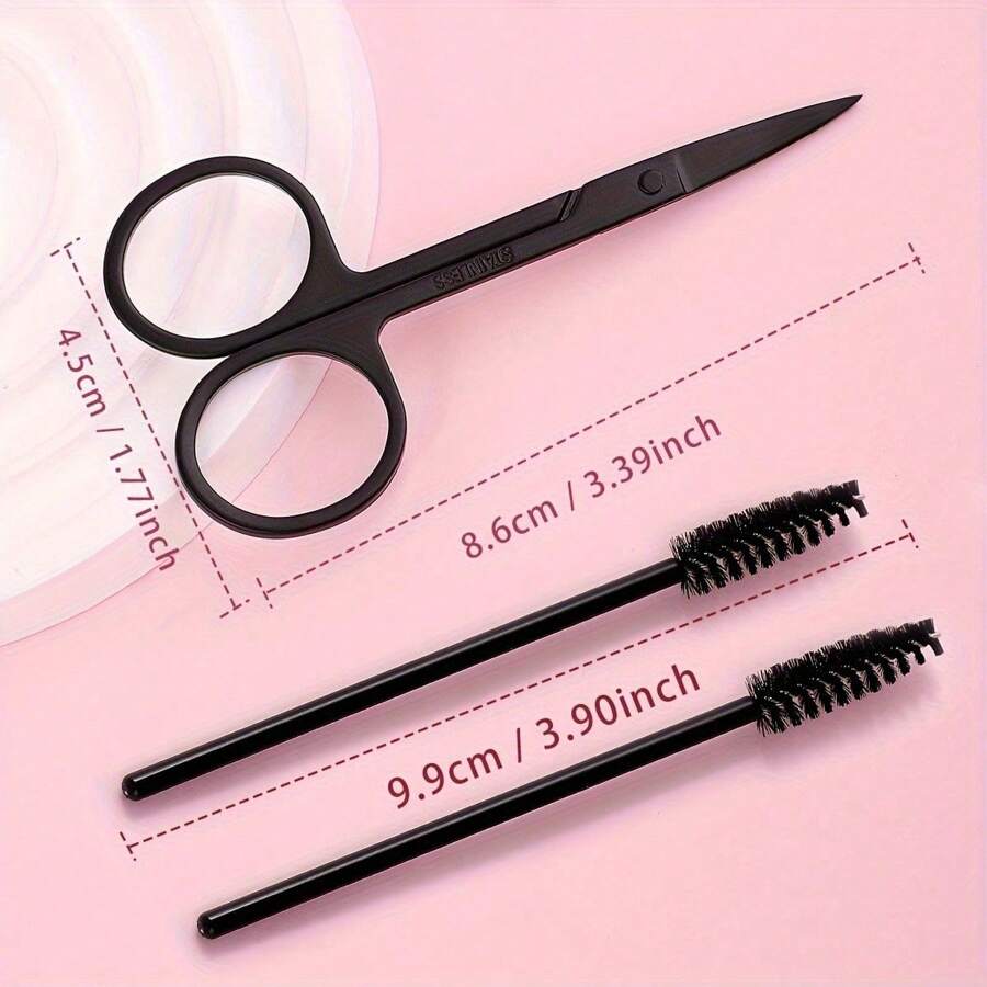 3 Pieces Eyebrow Beauty Kit: Stainless Steel Precision Scissors And ...