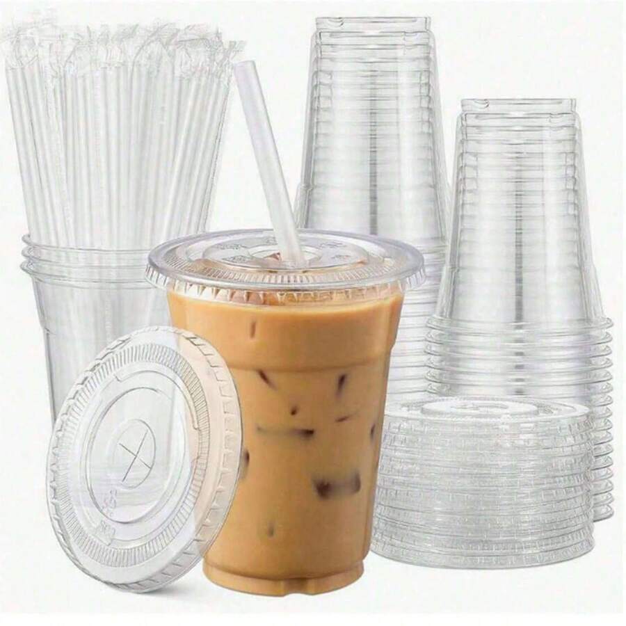30/20/15/10/5pcs Reusable Transparent Drink Cups With Lids, Suitable ...