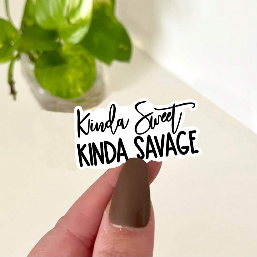 1/3/6pcs Kinda Sweet Kinda Sav*Ge Sticker, Funny Sticker, Laptop Decals ...