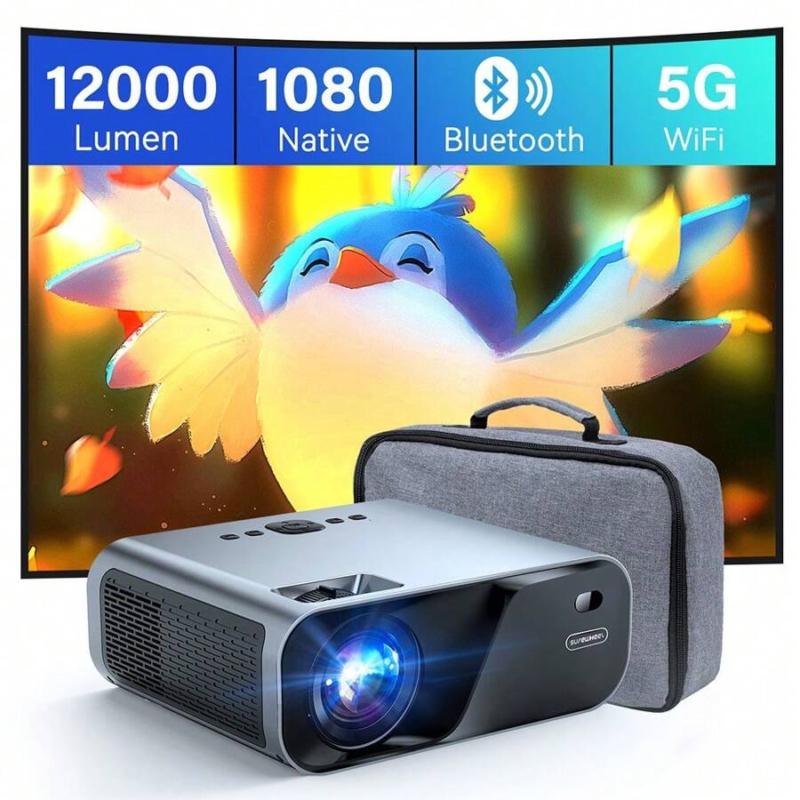 SUREWHEEL E60 Mini Projector, 1080P Native, 4K Support, 220 Inch ...