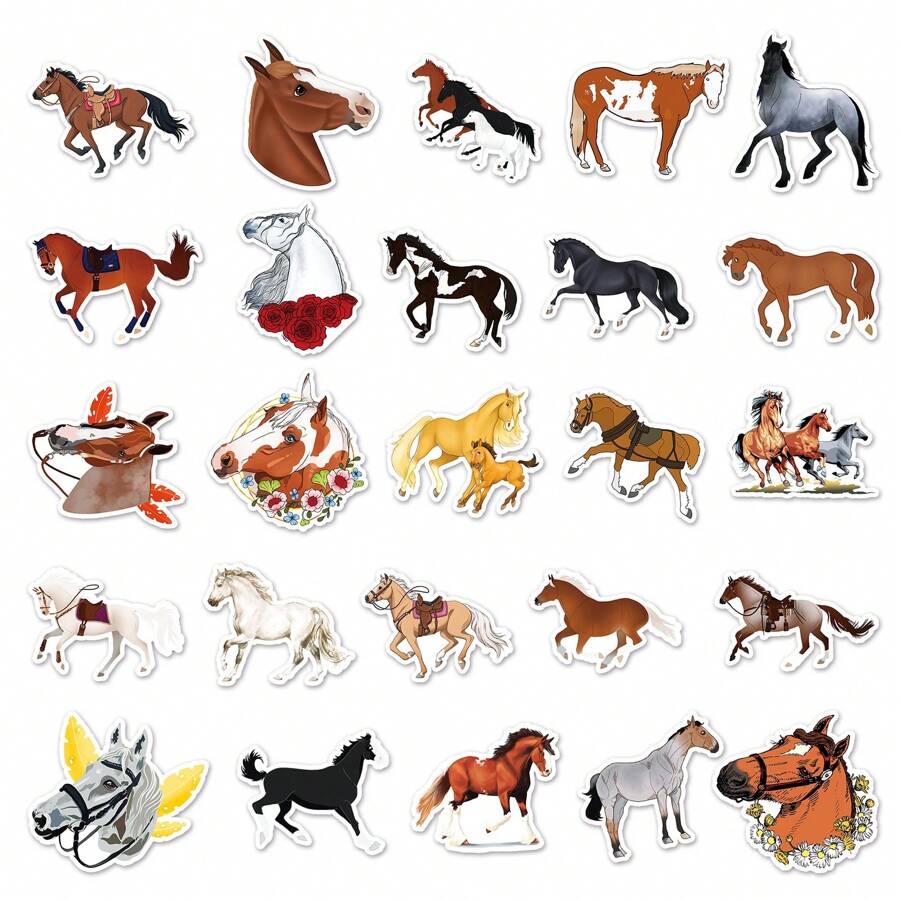 50PCS Horse Stickers Horse Party Favors Horse Crafts Western Stickers ...