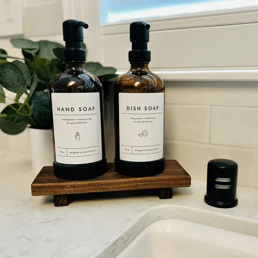 Wooden Bathroom Cosmetic Storage Rack, Wooden Soap Dish ...