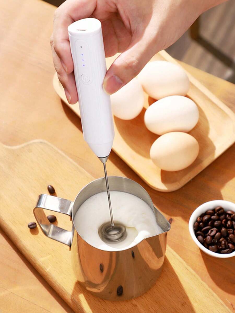 Electric Milk Frother Maker, Home Use Rechargeable Milk Foam Maker, Electric Egg Beater For ...