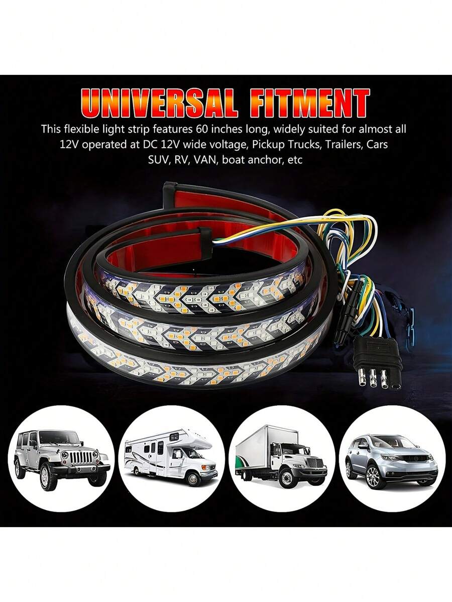 Automotive LED Fishbone Tailgate Light Strip Arrow 12/24V Sequential ...