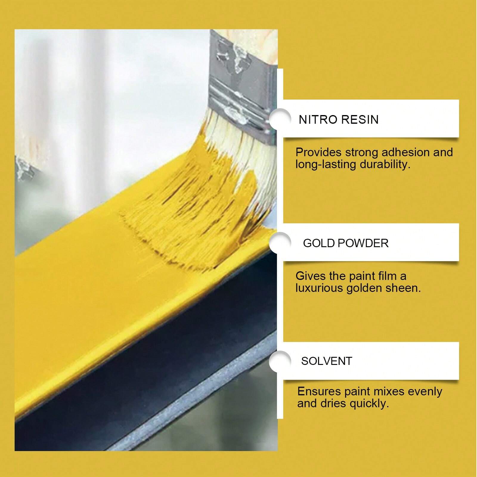 150g Weather-Resistant Water-Based Gold Paint Metallic Paint Weather ...