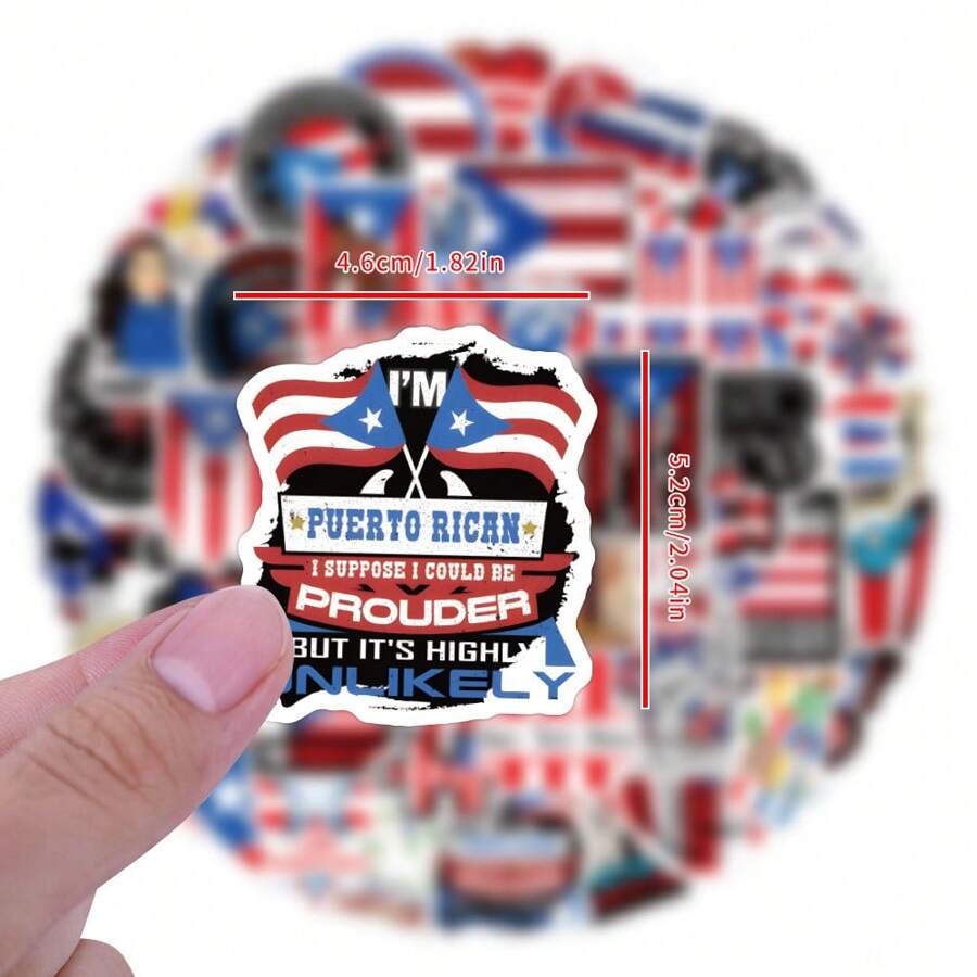 60Pcs Puerto Rico Stickers Flag Stickers Graffiti Stickers Puerto Rico ...