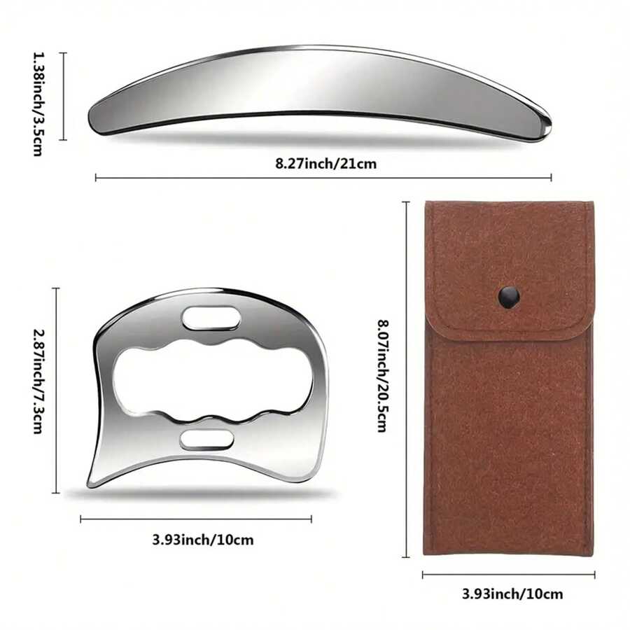 2-In-1 Stainless Steel Gua Sha Muscle Scraper Tool, Myofascial Scraping ...