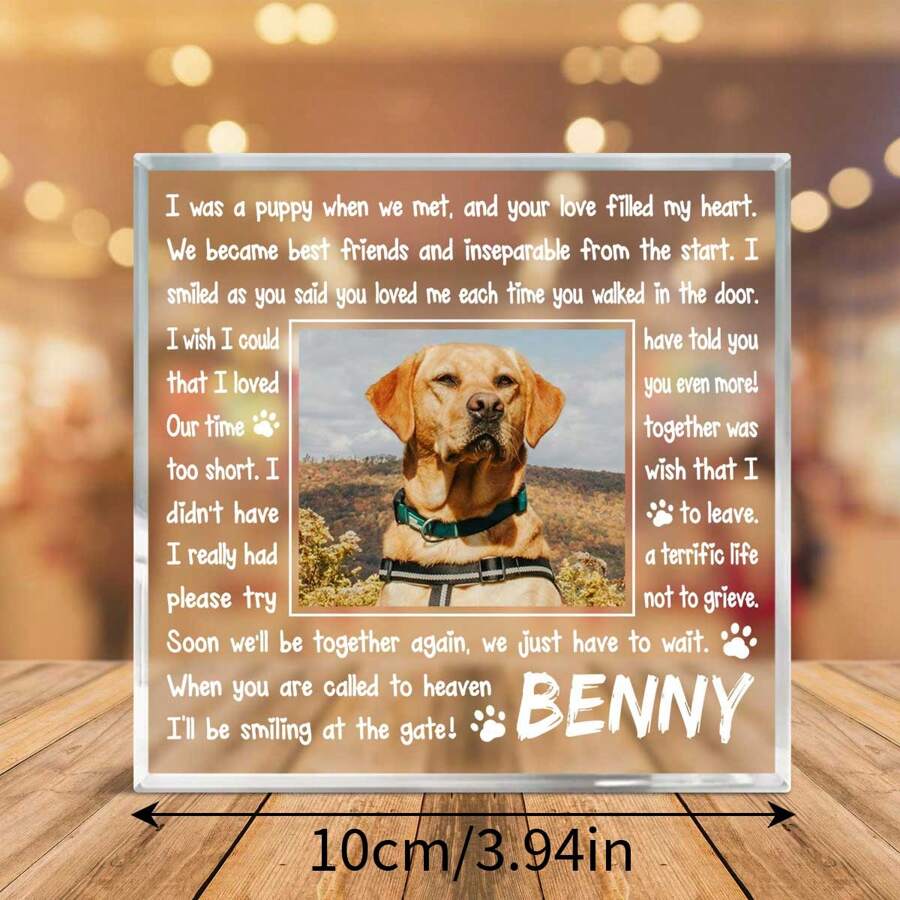 Personalized Dog Portrait Acrylic Plaque, Custom Memorial Dog Poem ...