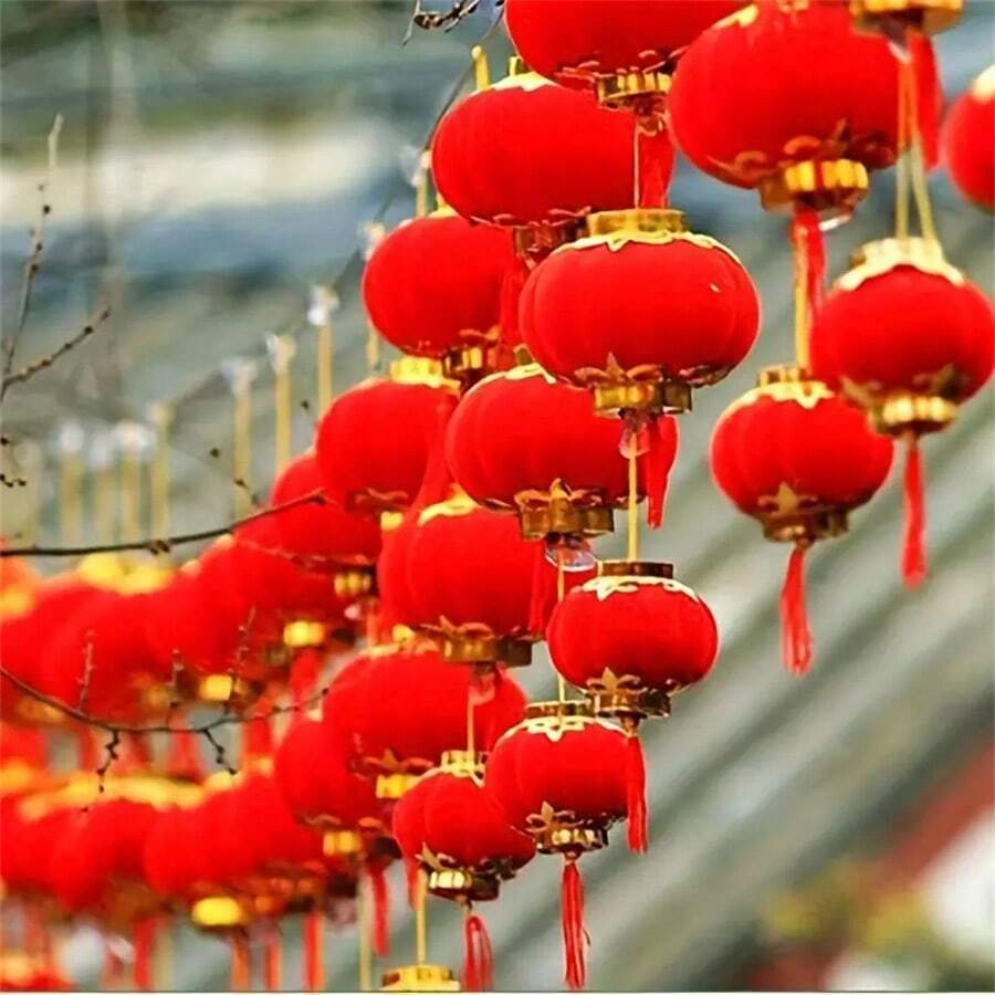 5 Mini Velvet Red Lanterns - DIY Wedding, Spring Festival, And New Year ...