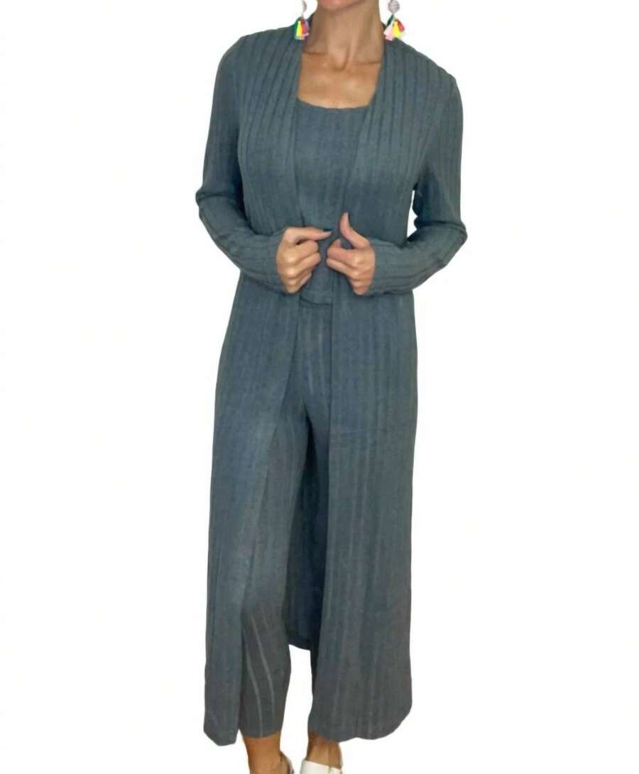 Cozy Co. Sondra Duster Cardigan Blue Casual Comfy | SHEIN USA