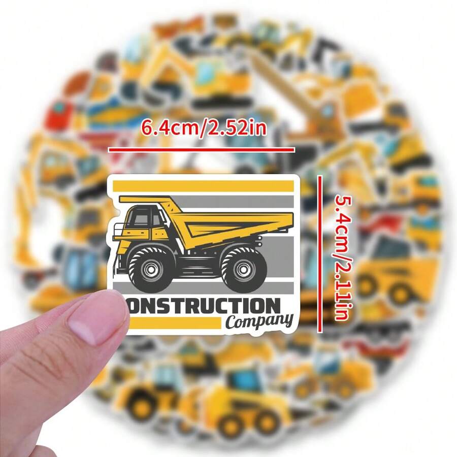 65PCS Engineering Vehicles Transportation Stickers Vinyl Aesthetics ...