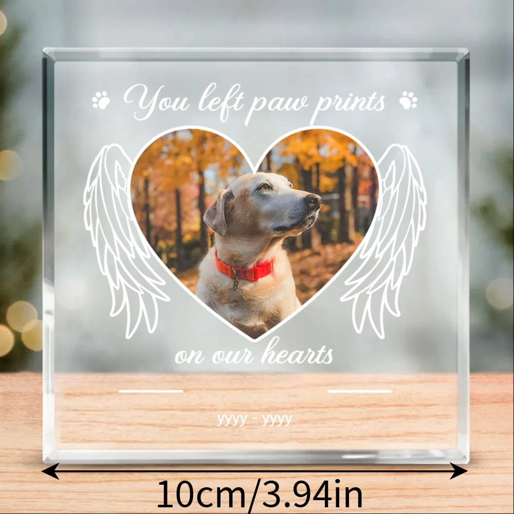 Custom Dog Pictures With Angel Wings Acrylic Block, Personalized Pet ...