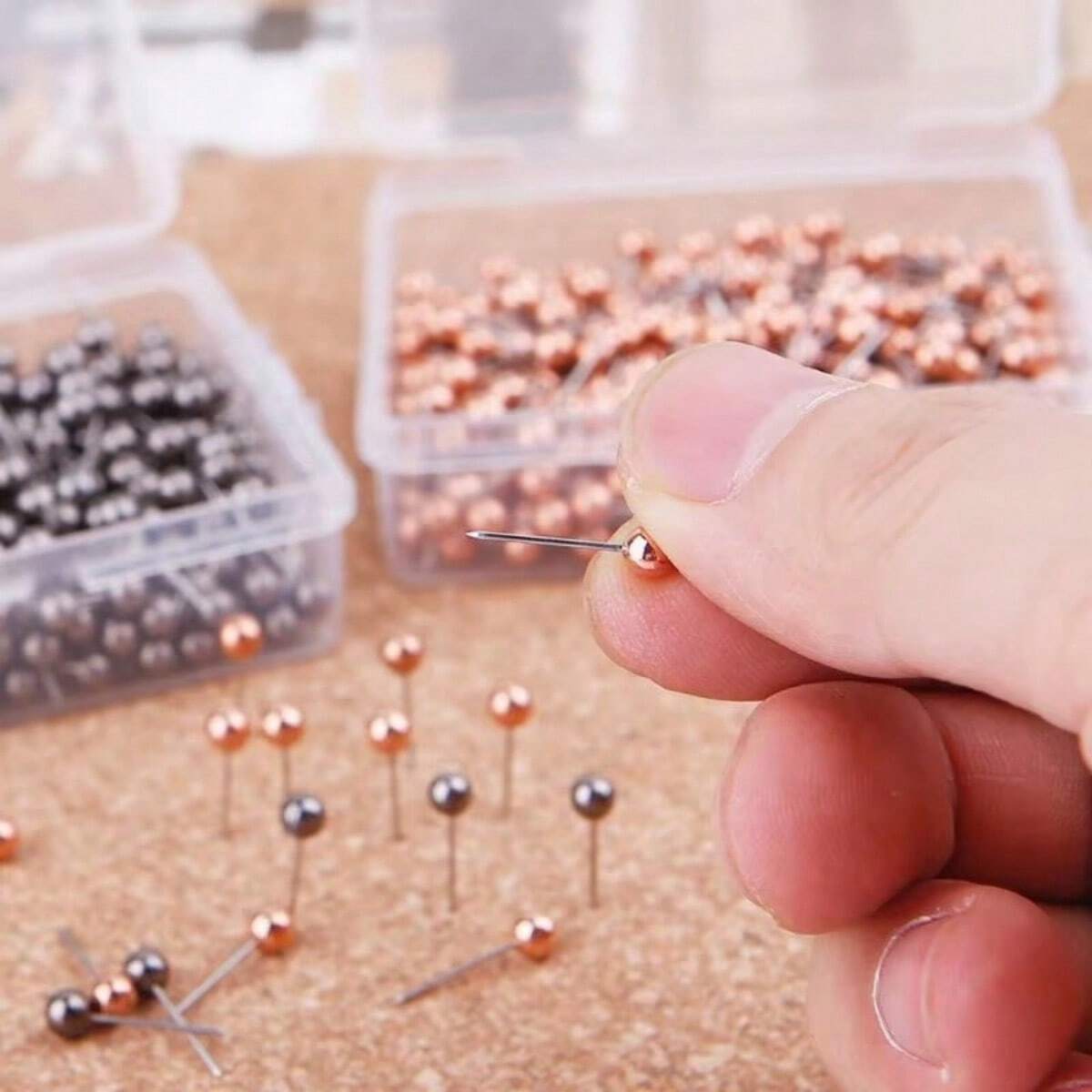 200pcs Metal Globe Push Pins, World Map Thumbtacks, Cork Board, Fabric ...