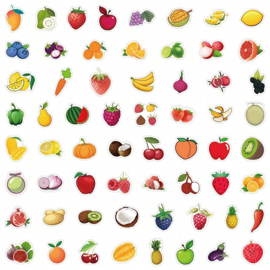 120Pcs Fruit Stickers Fruit And Vegetable Stickers Food Sticker Cute ...