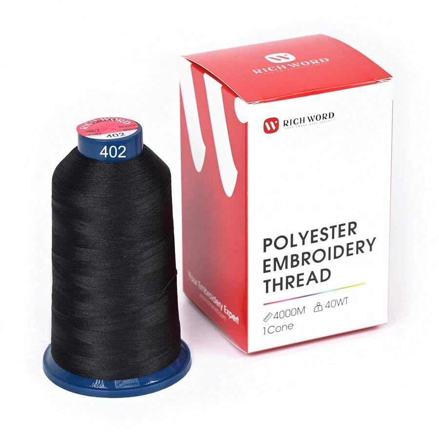 POOLIN Richword White Embroidery Thread 4000M(4374Y) 40WT Polyester ...