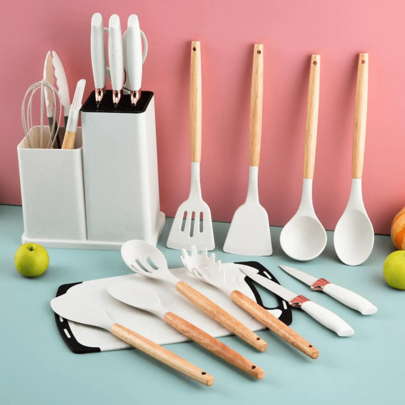 Complete Kit Luxury Kitchen Utensils Set With Silicone Board Spatula ...