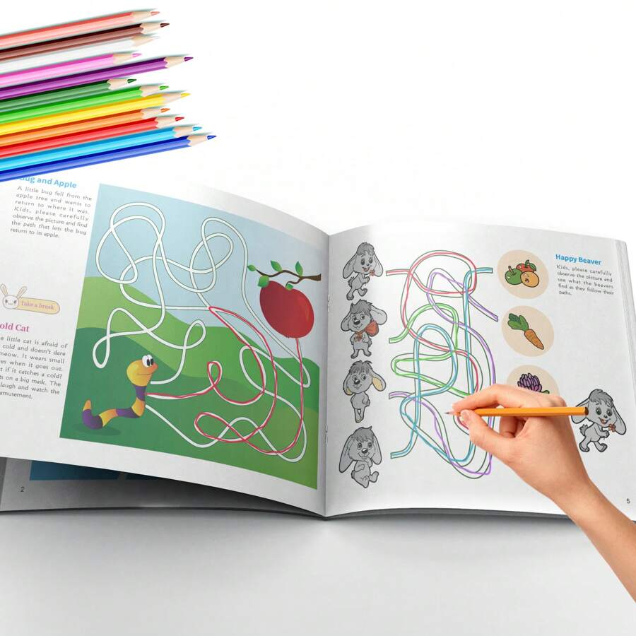 Maze Adventures: Een leuk en uitdagend puzzelboek voor kinderen om hun ...