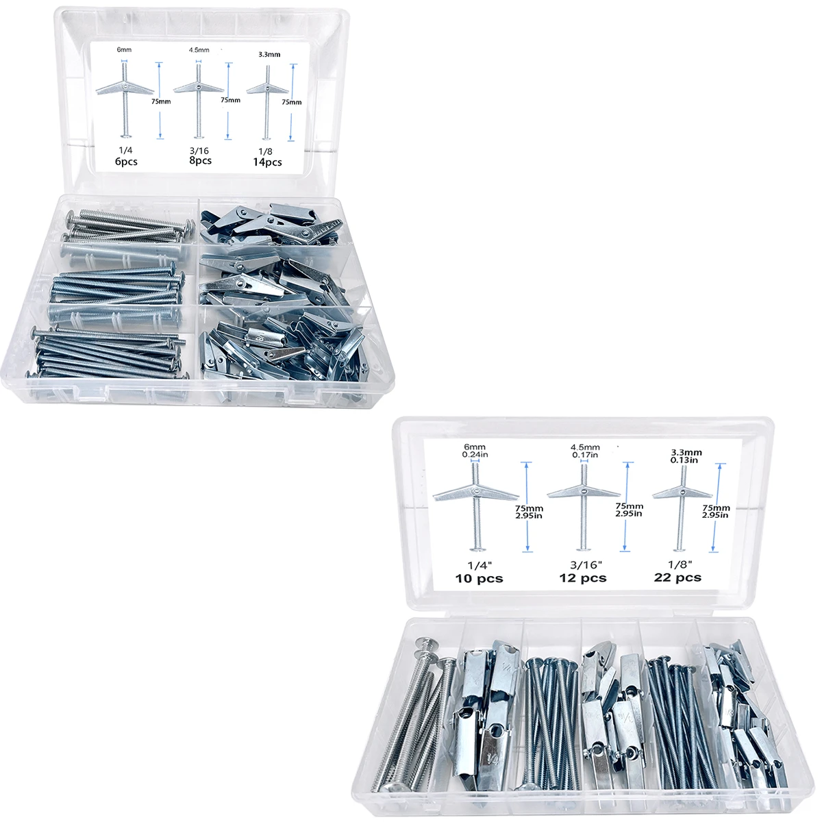 Iron Aircraft Hollow Wall Anchors Combination Kit, Heavy Duty Expansion ...