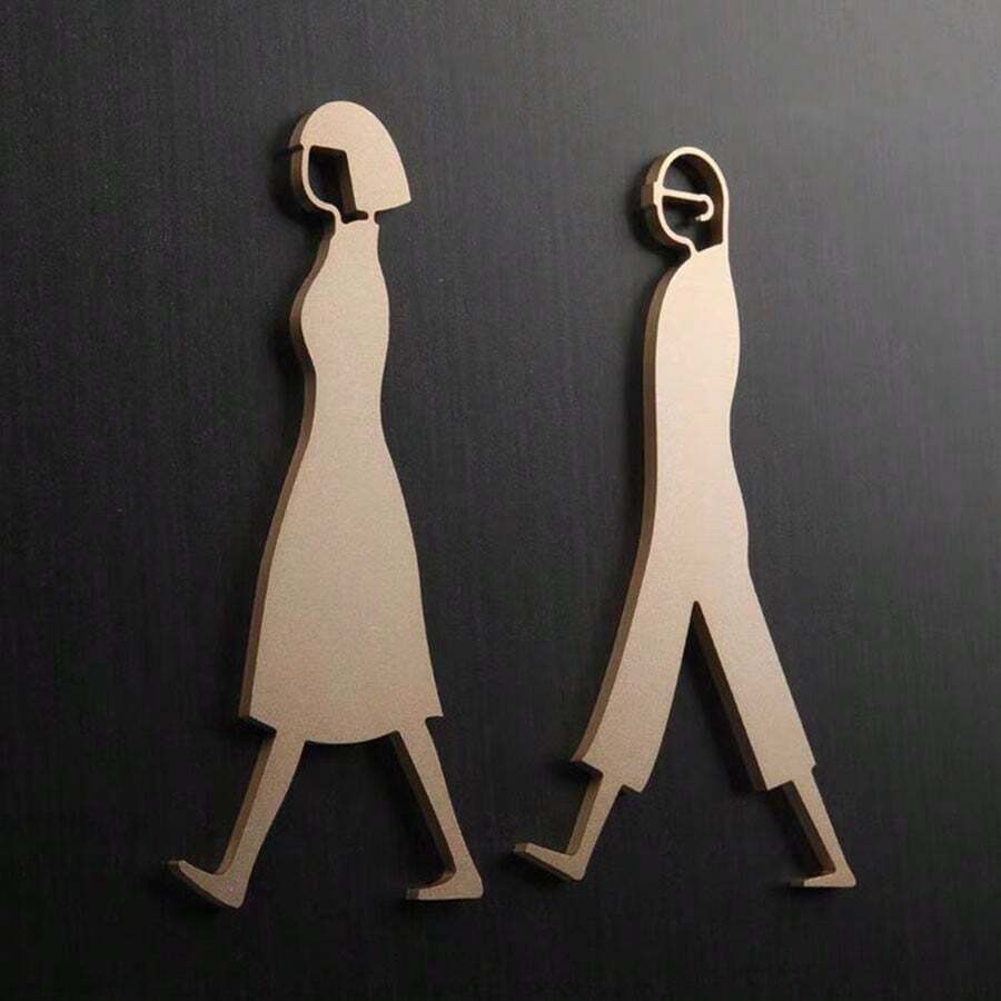 Acrylic Minimalist Bathroom Signs, Men/Women Restroom Plaques, Washroom ...
