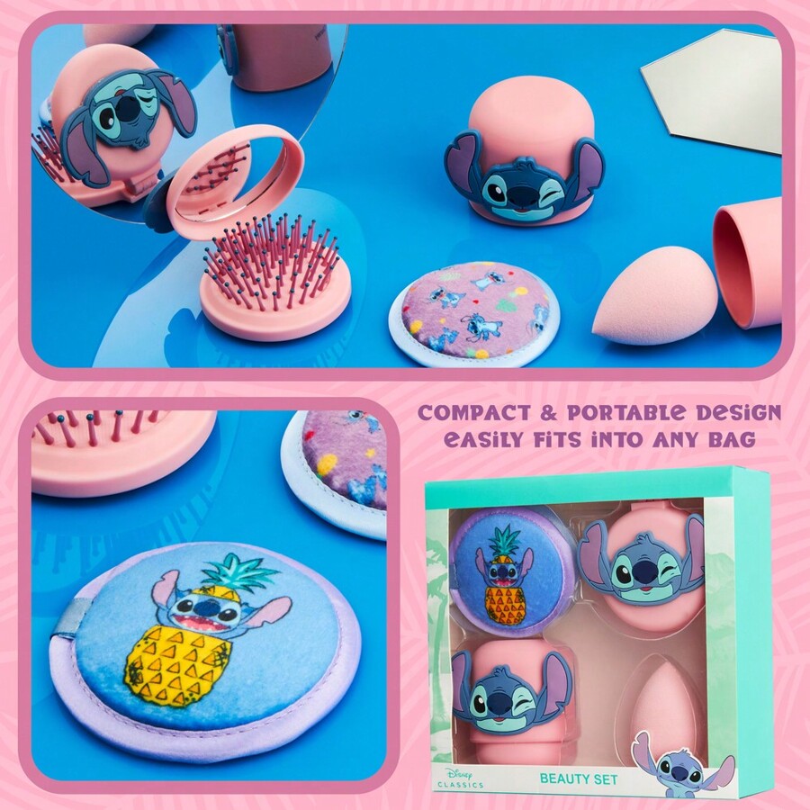 Disney Stitch Beauty Set With Beauty Sponge | SHEIN UK